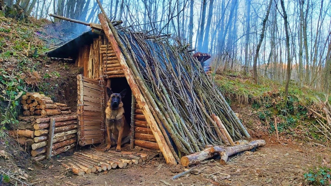 Bushcraft Winter Camping - Build Survival Forest Shelter - Off Grid ...